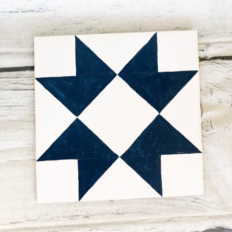 HST Star Wooden Barn Quilt Block, Half Square Triangle DIY Kits for ...