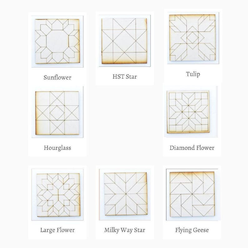 Wooden Quilt Block | Paint Quilt Block Mosaic Sing Kit | Flower, Stars ...