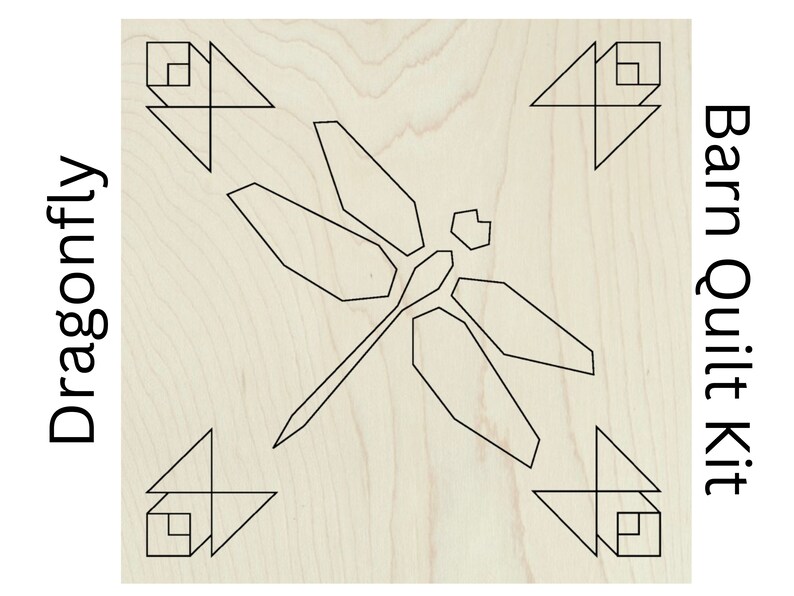 Dragonfly Wooden Barn Quilt Block, DIY Kits for Adults Unfinished Barn ...