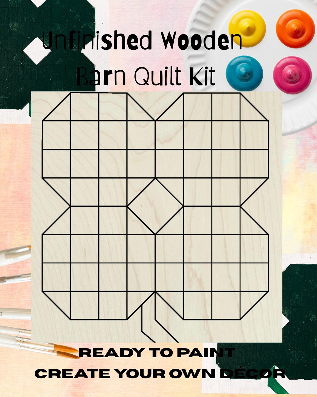 4 Leaf Clover Wooden Barn Quilt Block: Spring DIY Kit | St Patricks Day ...