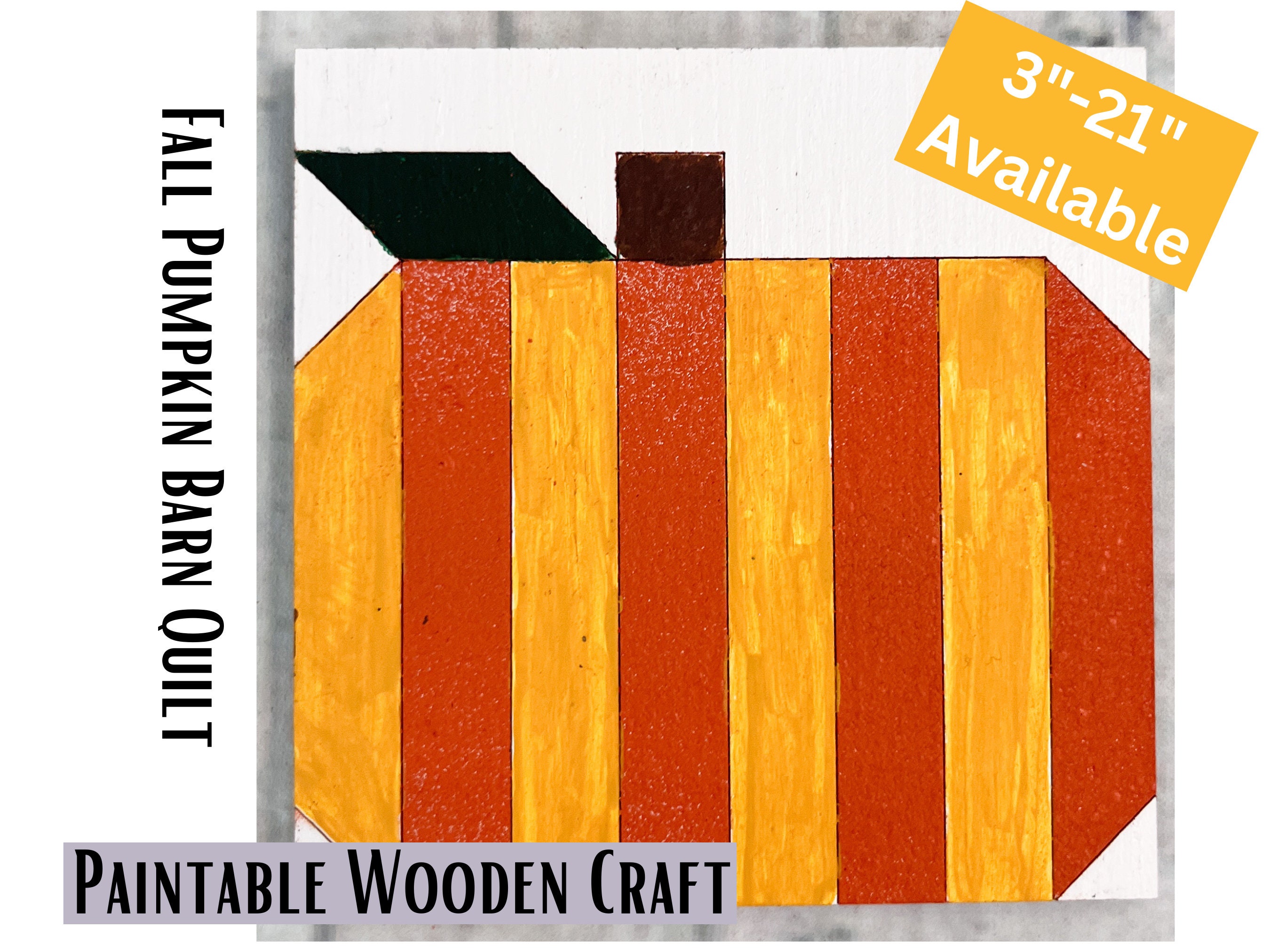 Pumpkin Barn Quilt Kit, Triangle Quilt Block, Fall Barn Quilt Pattern ...