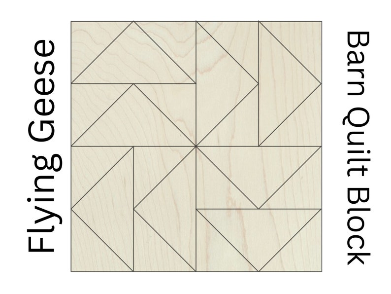 Flying Geese Wooden Barn Quilt Block, Triangle DIY Kits for Adults ...
