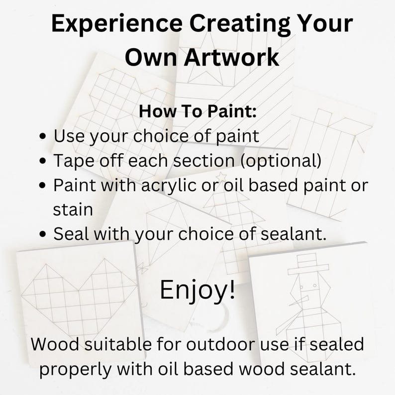 Wooden Quilt Block | Paint Quilt Block Mosaic Sing Kit | Flower, Stars ...