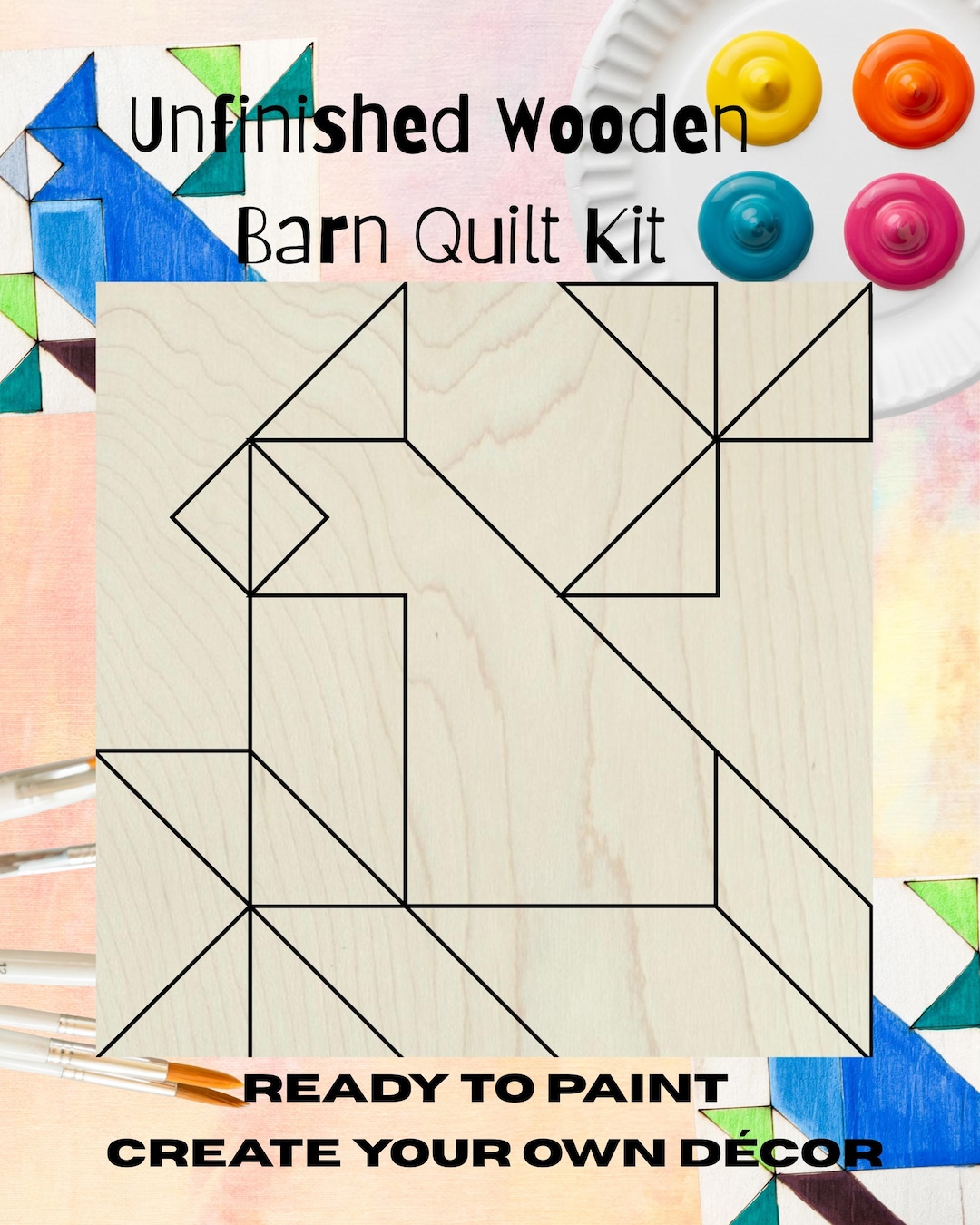 Blue Jay Wooden Barn Quilt Block: Unfinished DIY Kit | DIY Barn Quilt ...