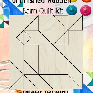 Blue Jay Wooden Barn Quilt Block: Unfinished DIY Kit | DIY Barn Quilt ...
