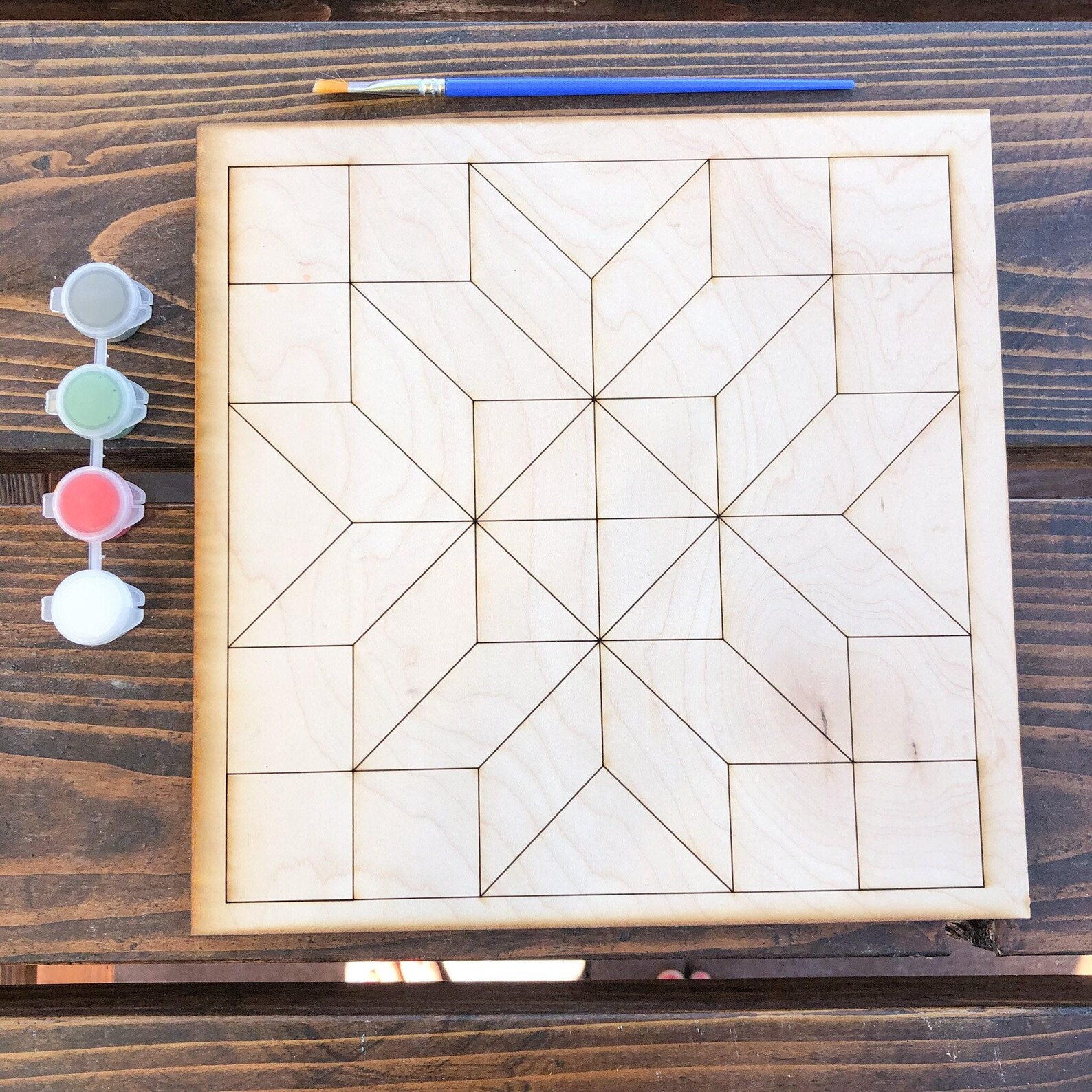 Diamond Flower Barn Quilt Block: Unfinished DIY Kit for Adults - Etsy