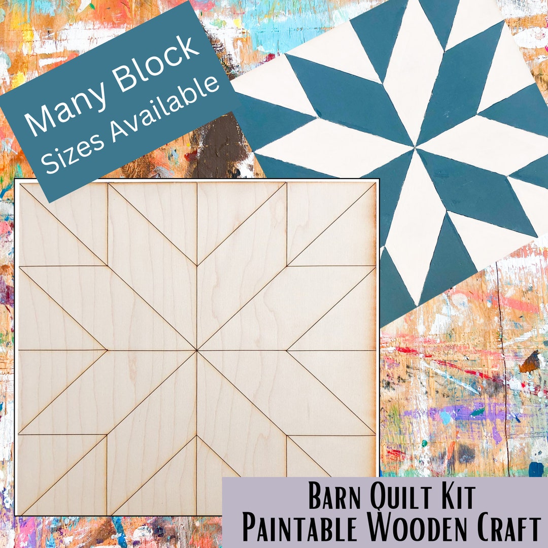 Milky Way Star Wooden Barn Quilt Block, Sawtooth Star DIY Kits for ...