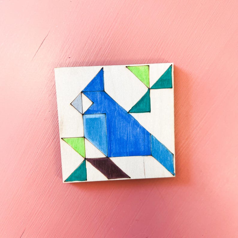 Blue Jay Wooden Barn Quilt Block: Unfinished DIY Kit | DIY Barn Quilt ...