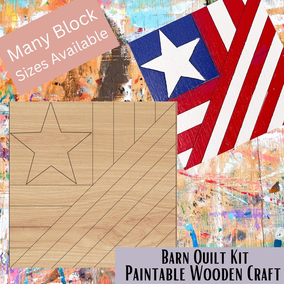 American Flag Barn Quilt Kit, Patriotic Barn Quilts, Many Sizes ...