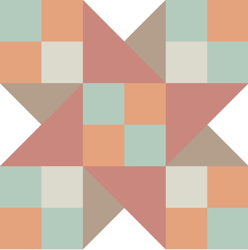 Wooden Barn Quilt Kit, Double Friendship Star Quilt Block, Unfinished ...