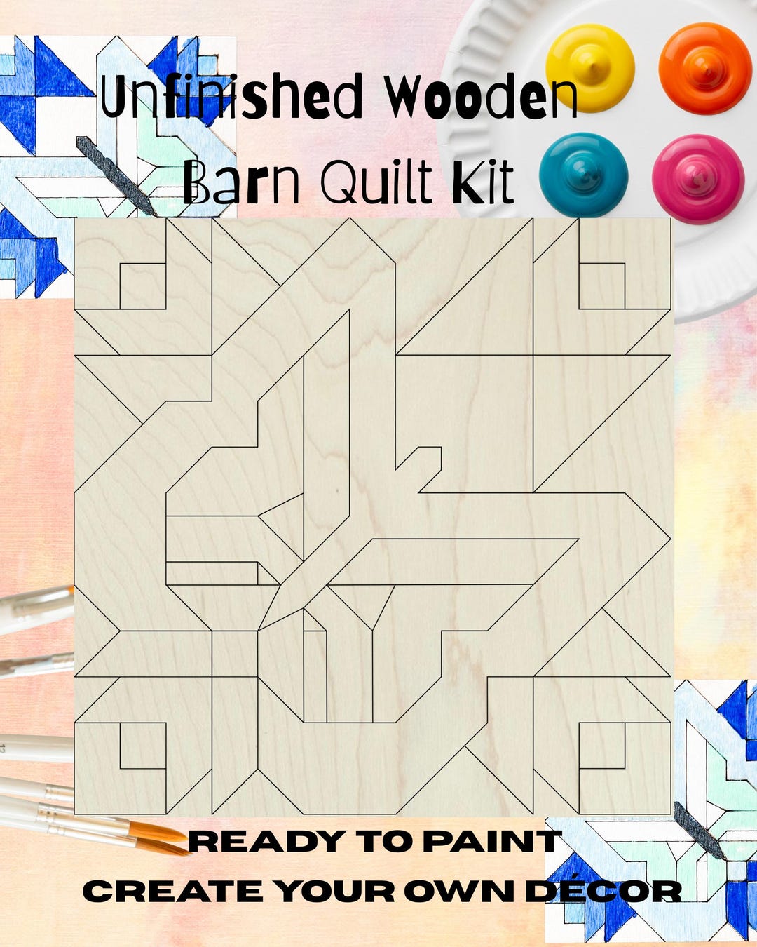 Butterfly Barn Quilt Block: Ready to Paint Craft Kit - Etsy