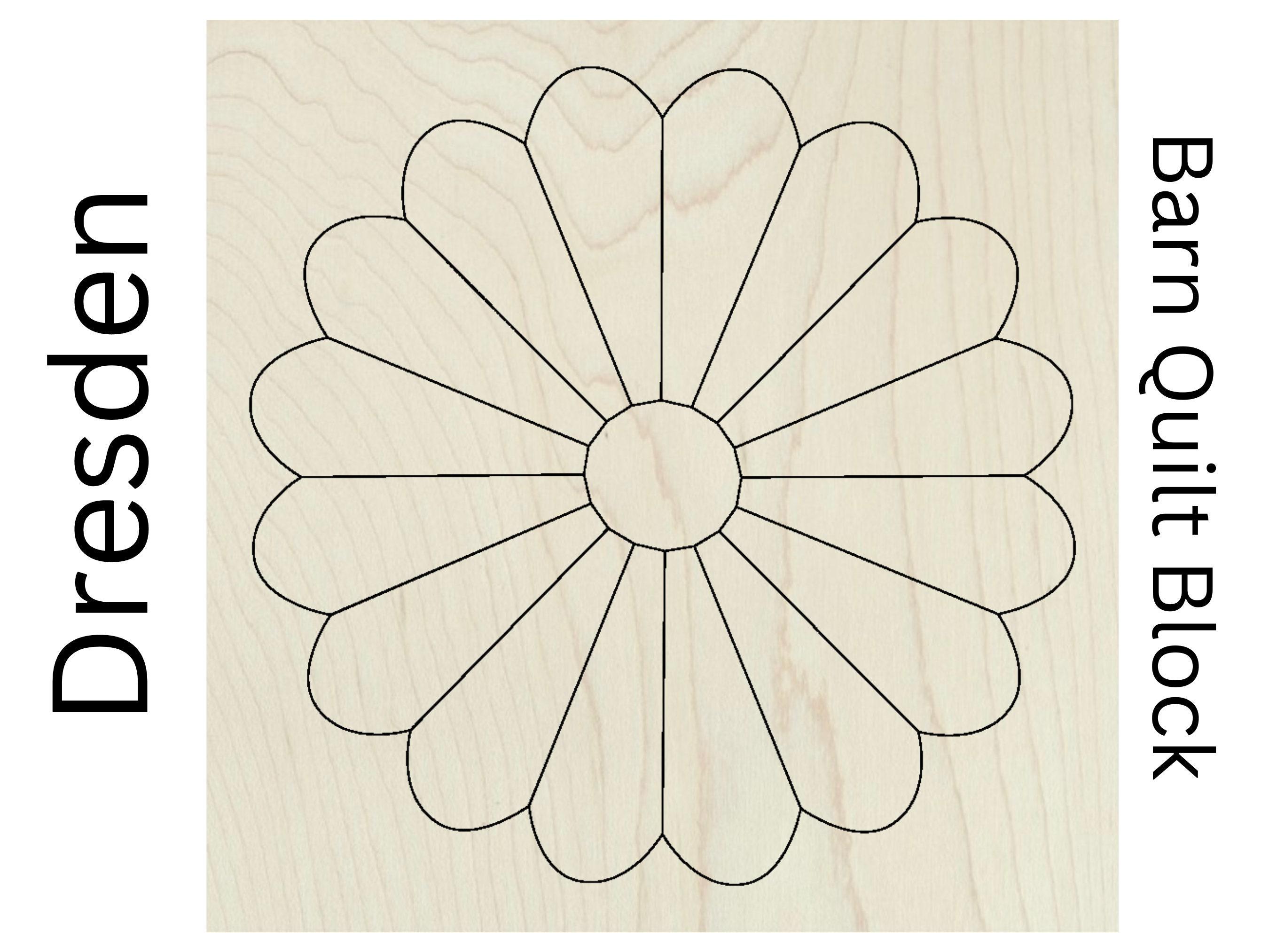 Dresden Wooden Barn Quilt Block, Daisy DIY Kits for Adults Unfinished ...
