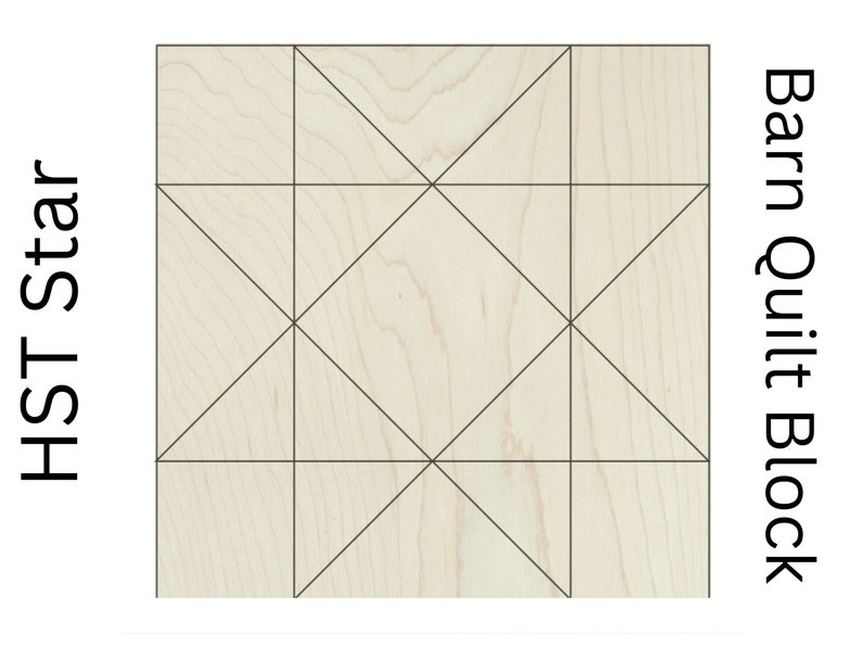 HST Star Wooden Barn Quilt Block, Half Square Triangle DIY Kits for ...