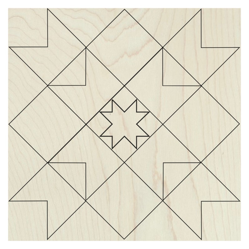 Patchwork Star Wooden Barn Quilt Block, HST and Squares DIY Kits for ...