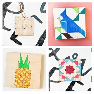 Blue Jay Wooden Barn Quilt Block: Unfinished DIY Kit | DIY Barn Quilt ...