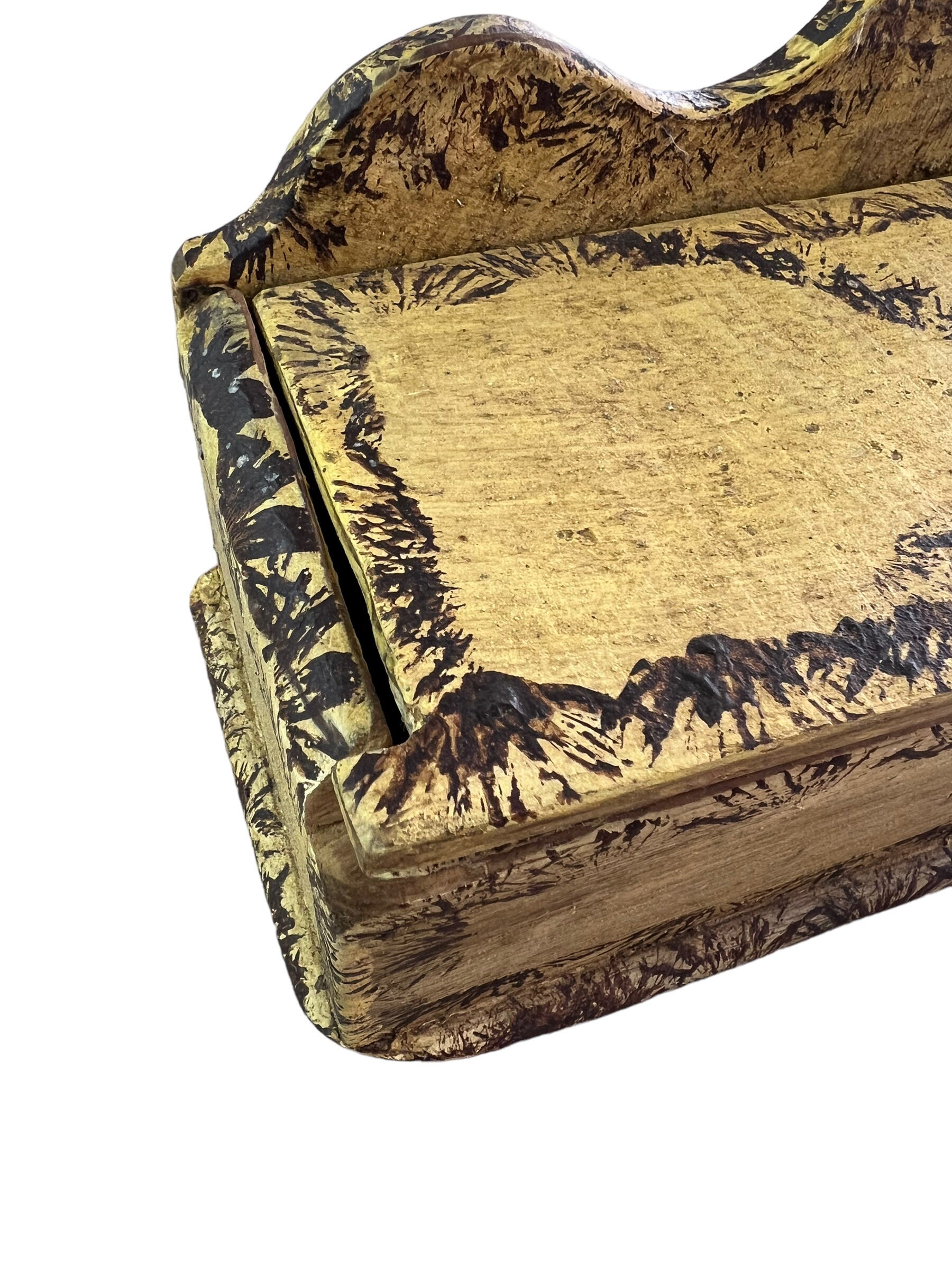 Antique 1880s Victorian Folk Art Pennsylvania Dutch Spice Box Wall ...