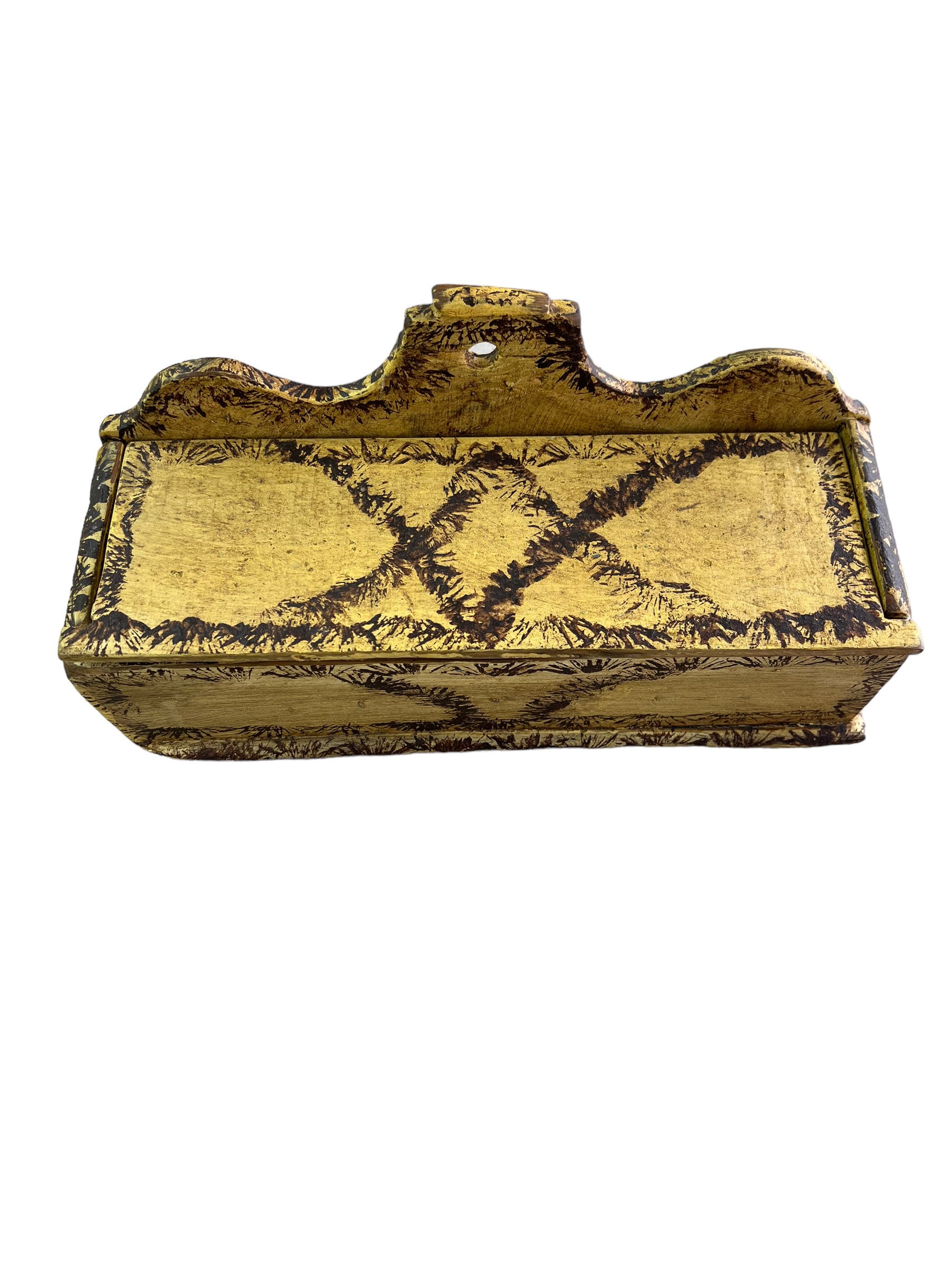 Antique 1880s Victorian Folk Art Pennsylvania Dutch Spice Box Wall ...