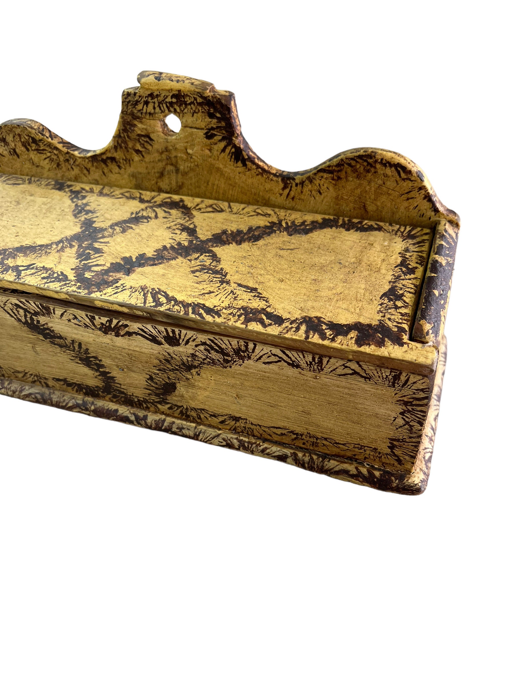 Antique 1880s Victorian Folk Art Pennsylvania Dutch Spice Box Wall ...