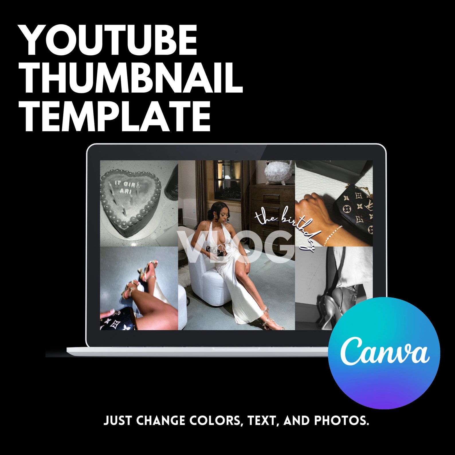Youtube Thumbnail Canva Template - Etsy