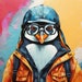 Modern PENGUIN | Printable, Digital Download, AI Generated, Digital Art ...
