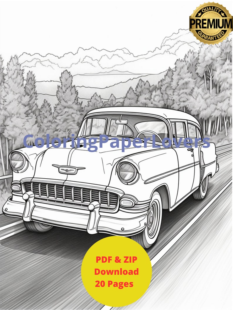 20 Premium Old Cars Models | Coloring Pages for Adults and Kids ...