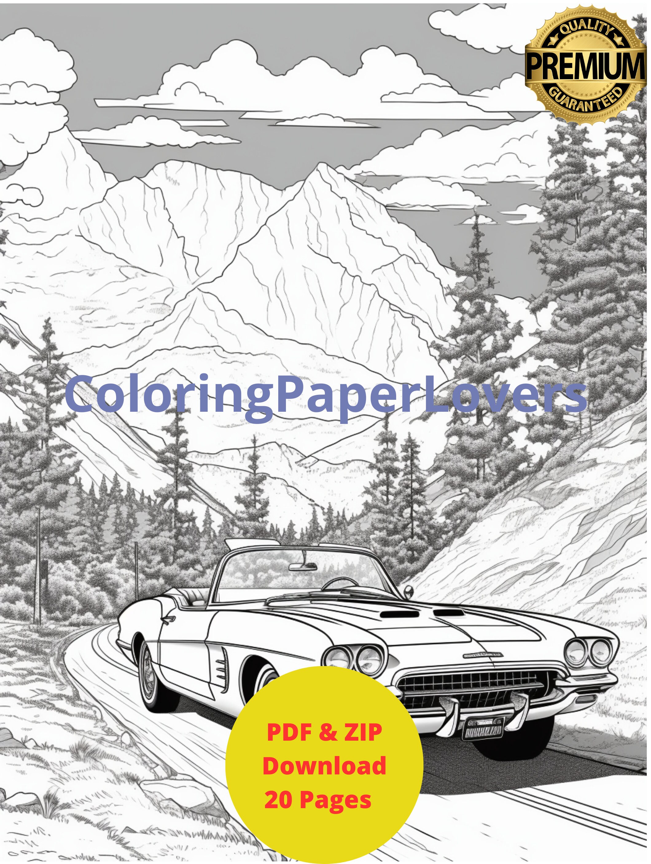 20 Premium Old Cars Models | Coloring Pages for Adults and Kids ...