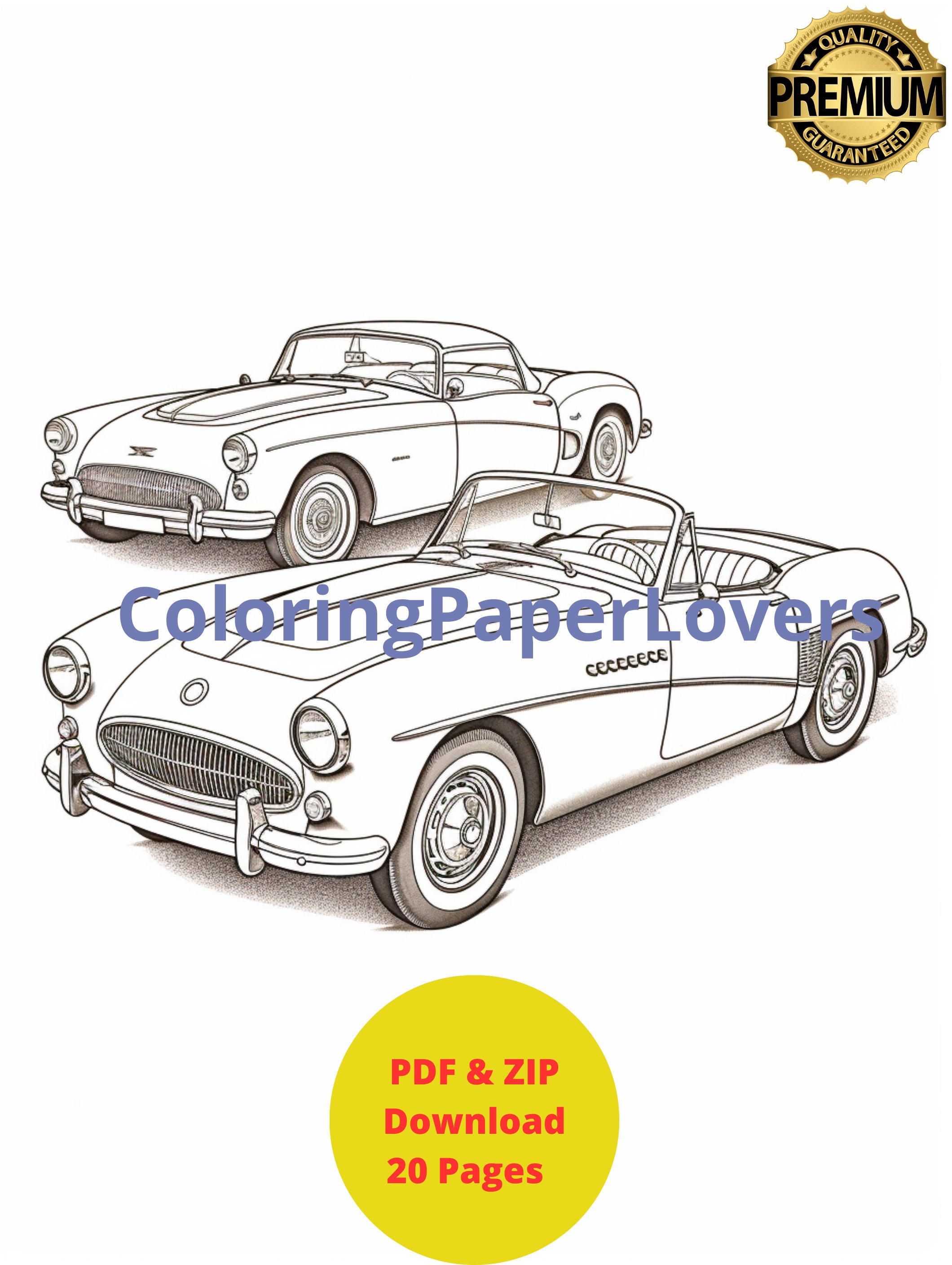 20 Premium Old Cars Models | Coloring Pages for Adults and Kids ...
