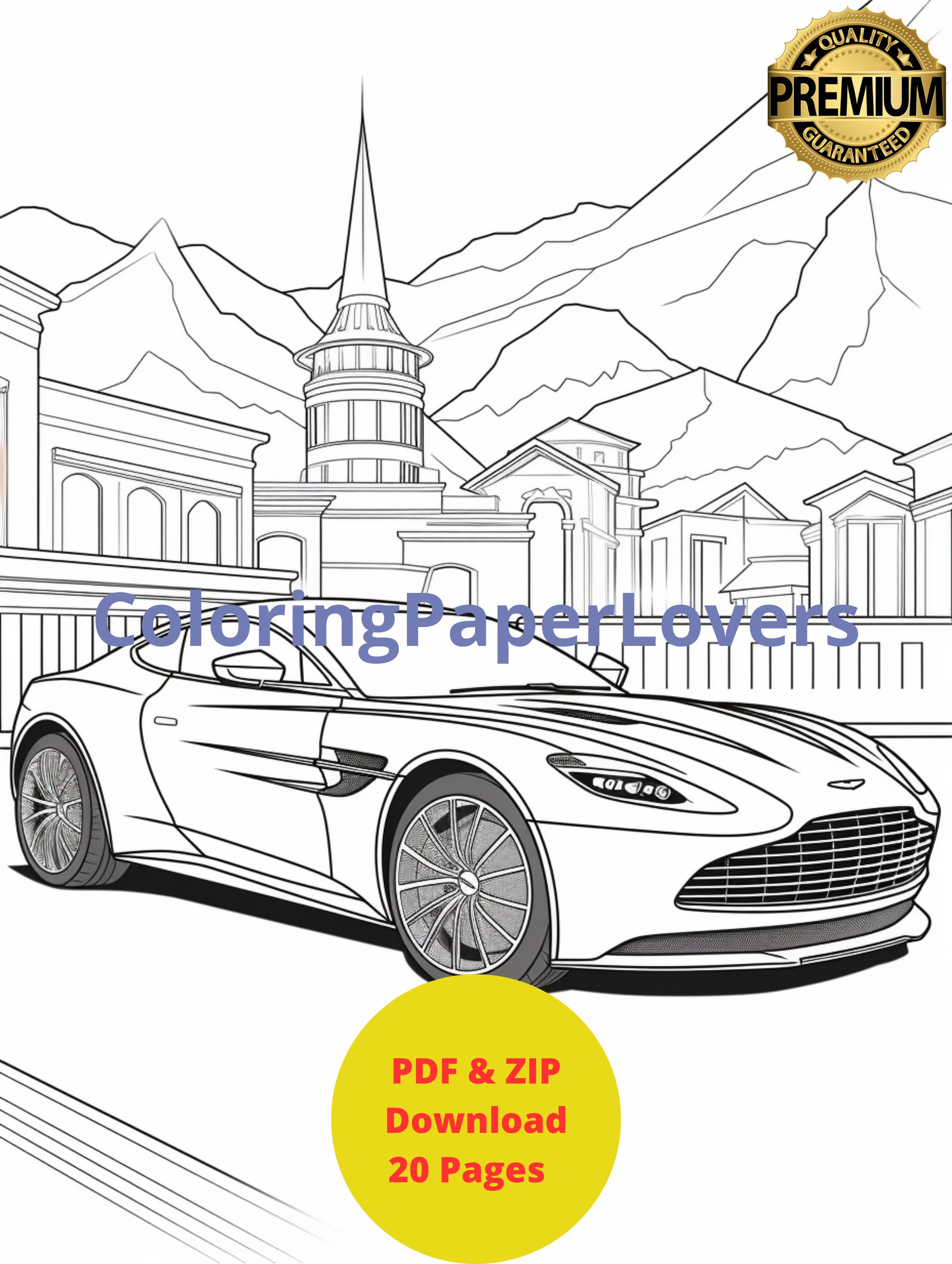 20 Different Luxury Car Models | Coloring Pages for Adults and Kids ...