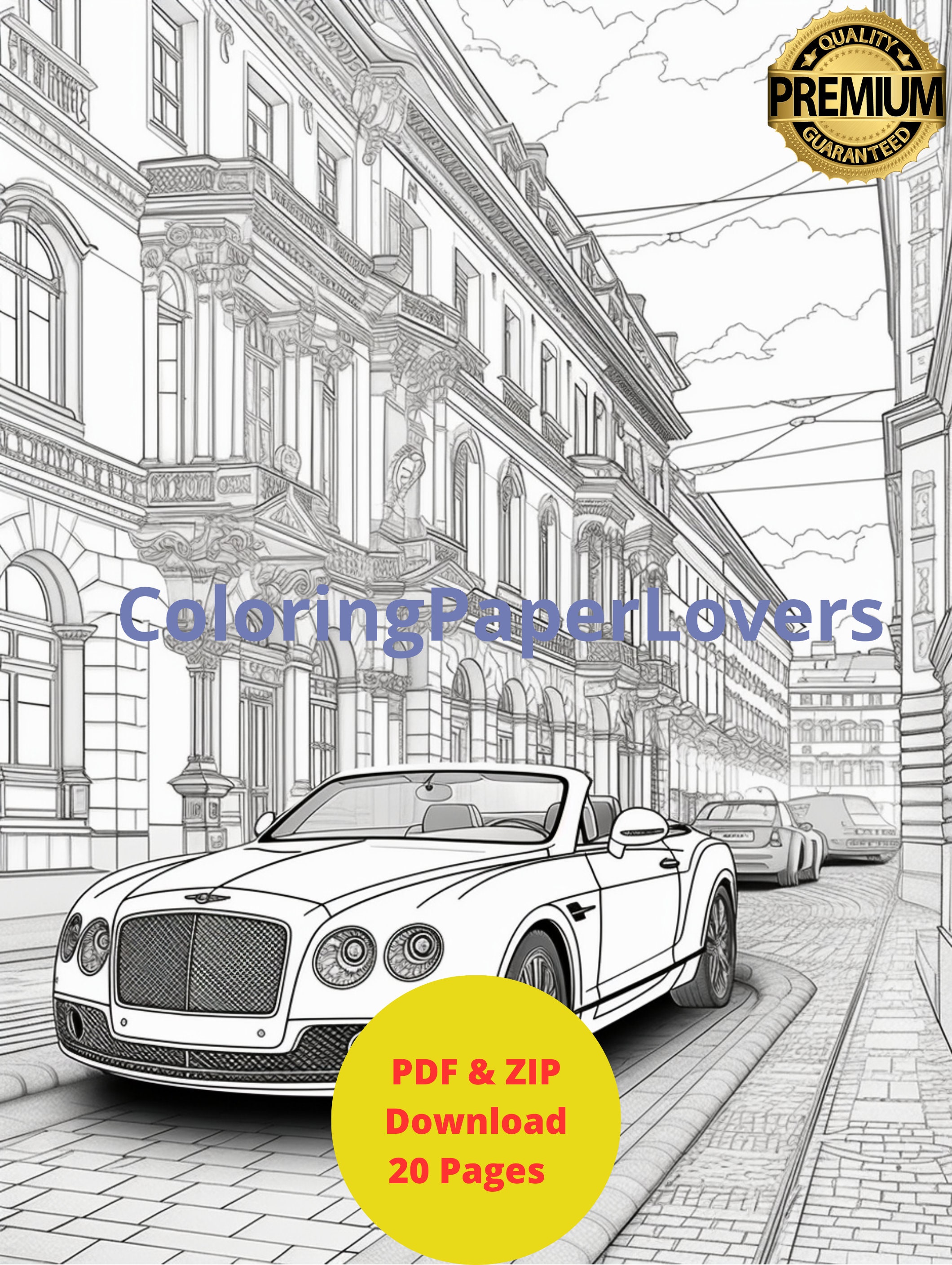 20 Different Luxury Car Models | Coloring Pages for Adults and Kids ...