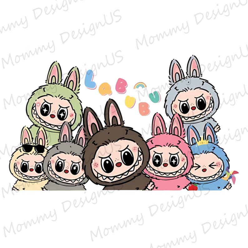 Kawaii Labubu Clipart PNG | Cute Monster Cartoon Doll Digital Download ...