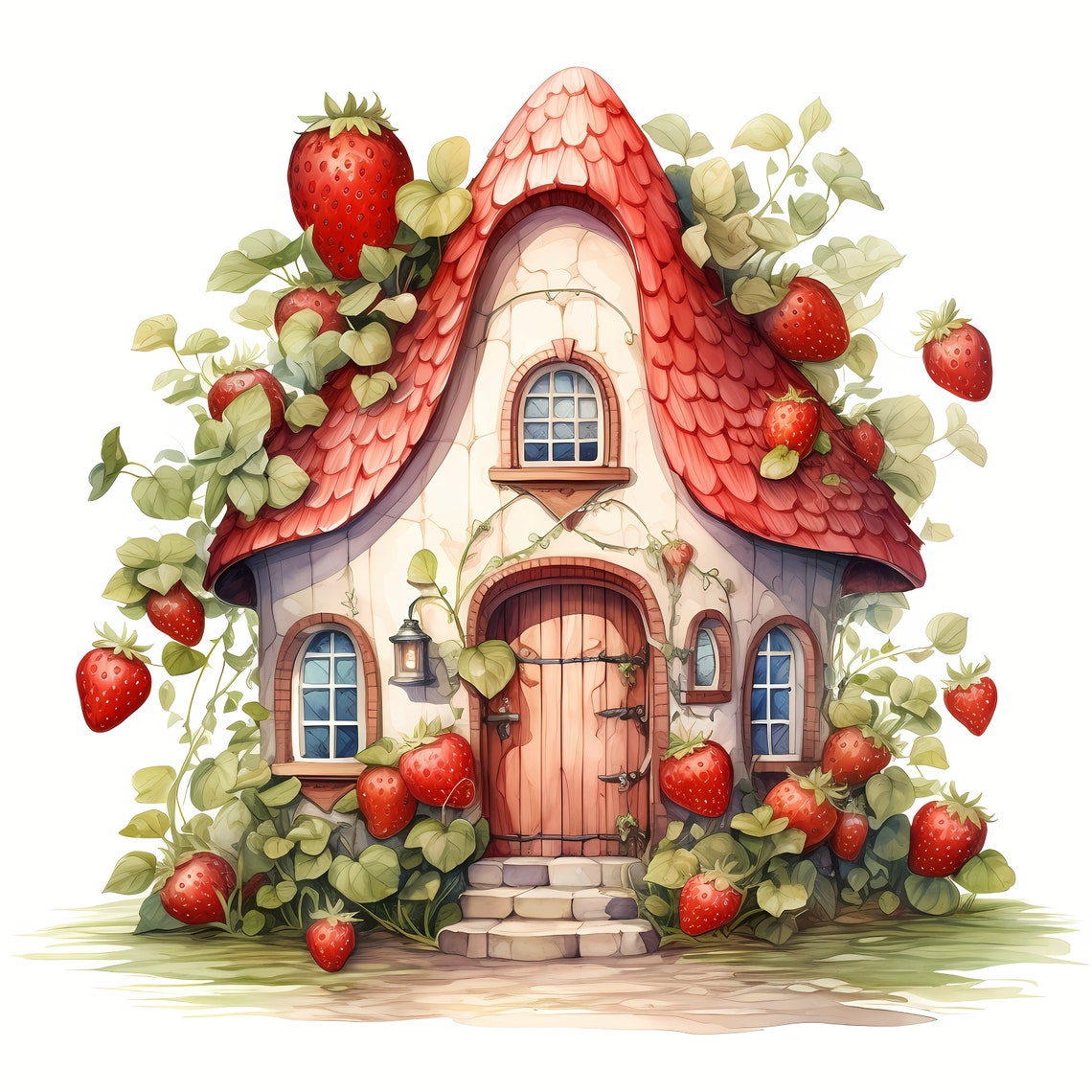 Water Color Art Cute Fruit House clipart Png,clipart Pack of 17 Crafts ...