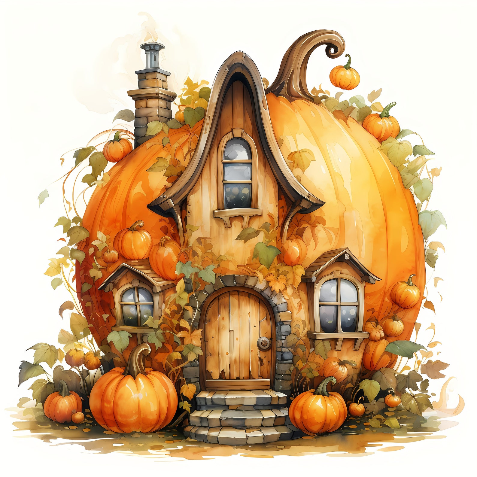 Water Color Art Cute Fruit House clipart Png,clipart Pack of 17 Crafts ...