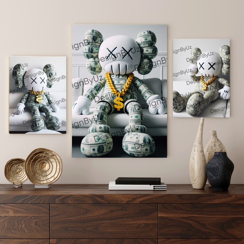 Kaws Canvas Wall Art / Kaws Figure Canvas Print. Kaws Money. Modern Art ...