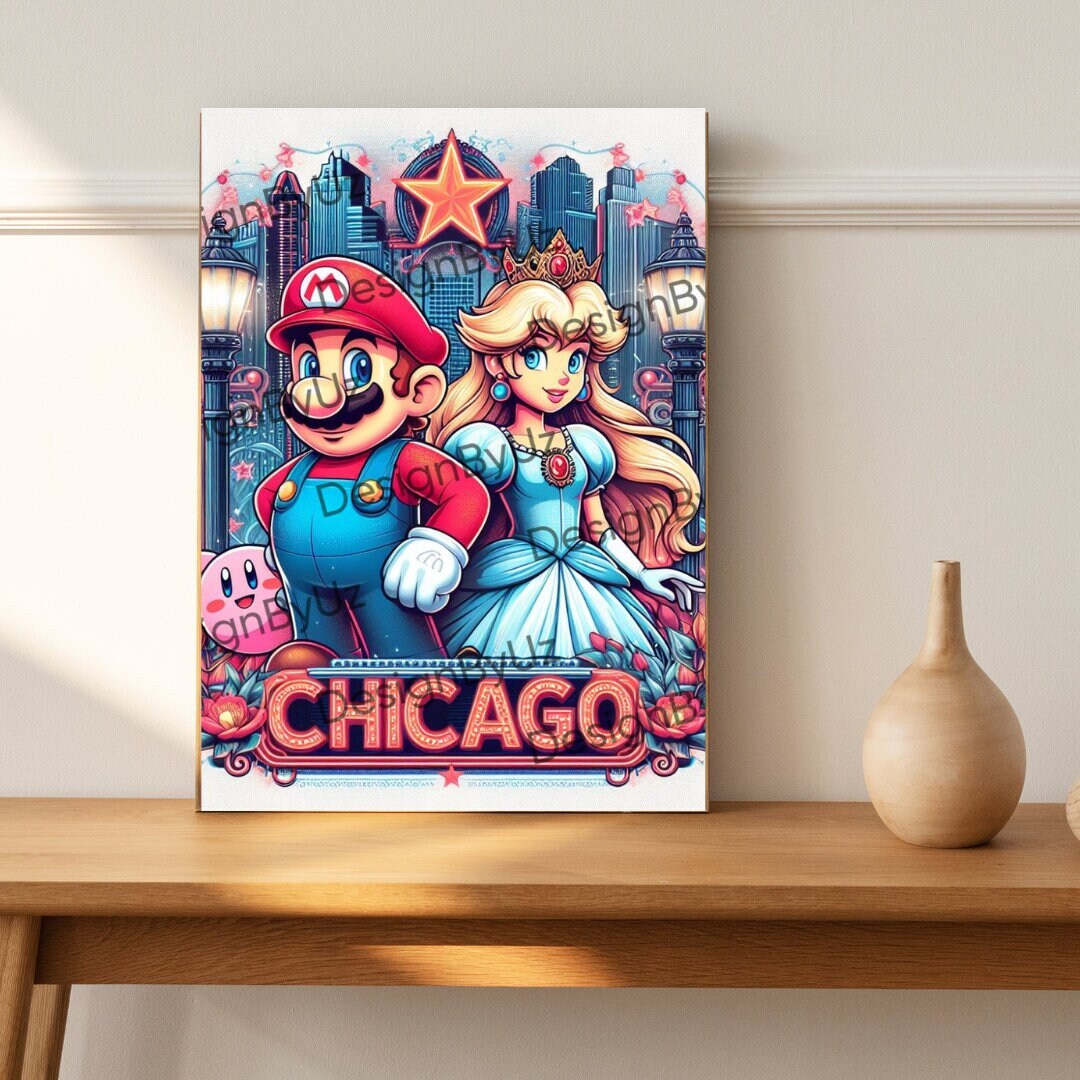Mario Chicago Vintage Canvas Poster / Modern Art Poster , Home & Office ...