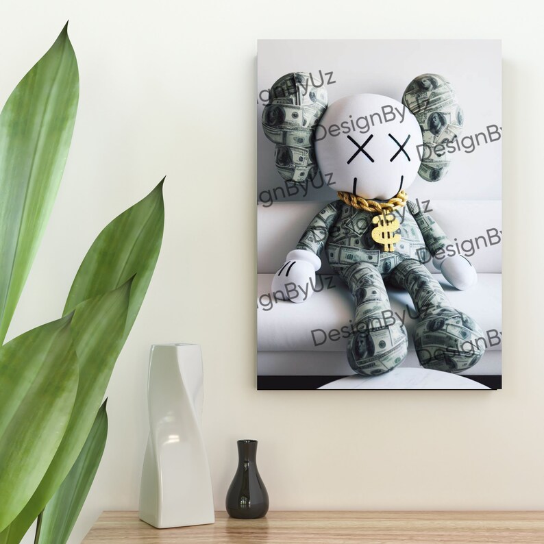 Kaws Canvas Wall Art / Kaws Figure Canvas Print. Kaws Money. Modern Art ...
