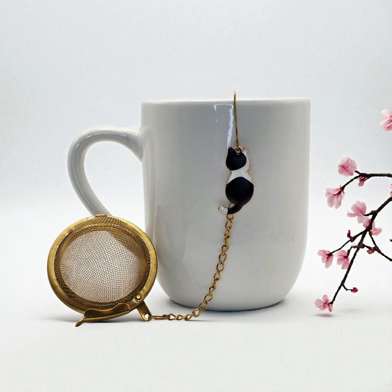 Cat Tea Infuser Mesh Ball Tea Strainer Loose Leaf Tea Steeper Metal ...