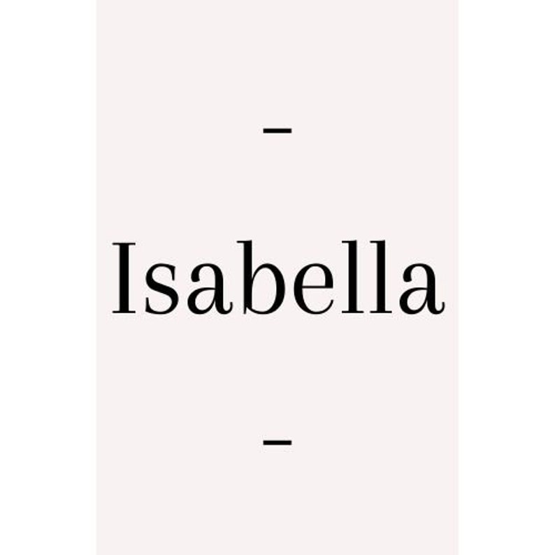 ISABELLA NAME POSTER, Printable Art, Digital Name, Minimalist, Modern ...
