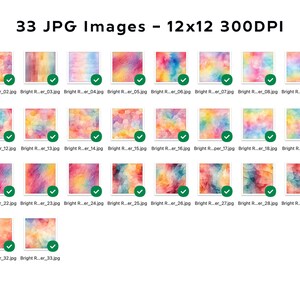 Rainbow Watercolor Digital Paper Pack 12x12 Inches, 300 DPI, Colorful ...