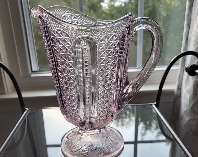 Vintage Pressed Glass Sun Purple Water Pitcher - Etsy
