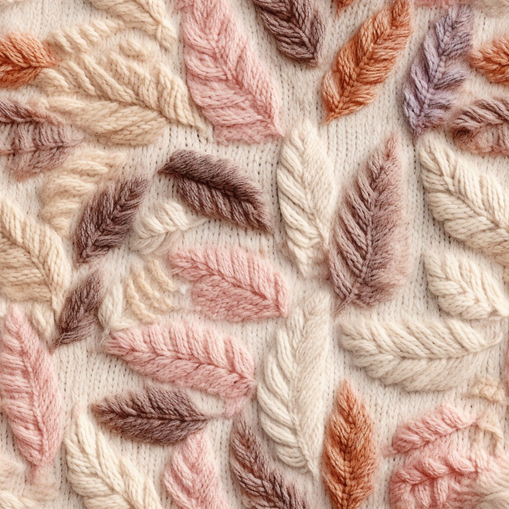 Digital Faux Fall Leaves Embroidery Seamless File Set of 4 Autumn ...