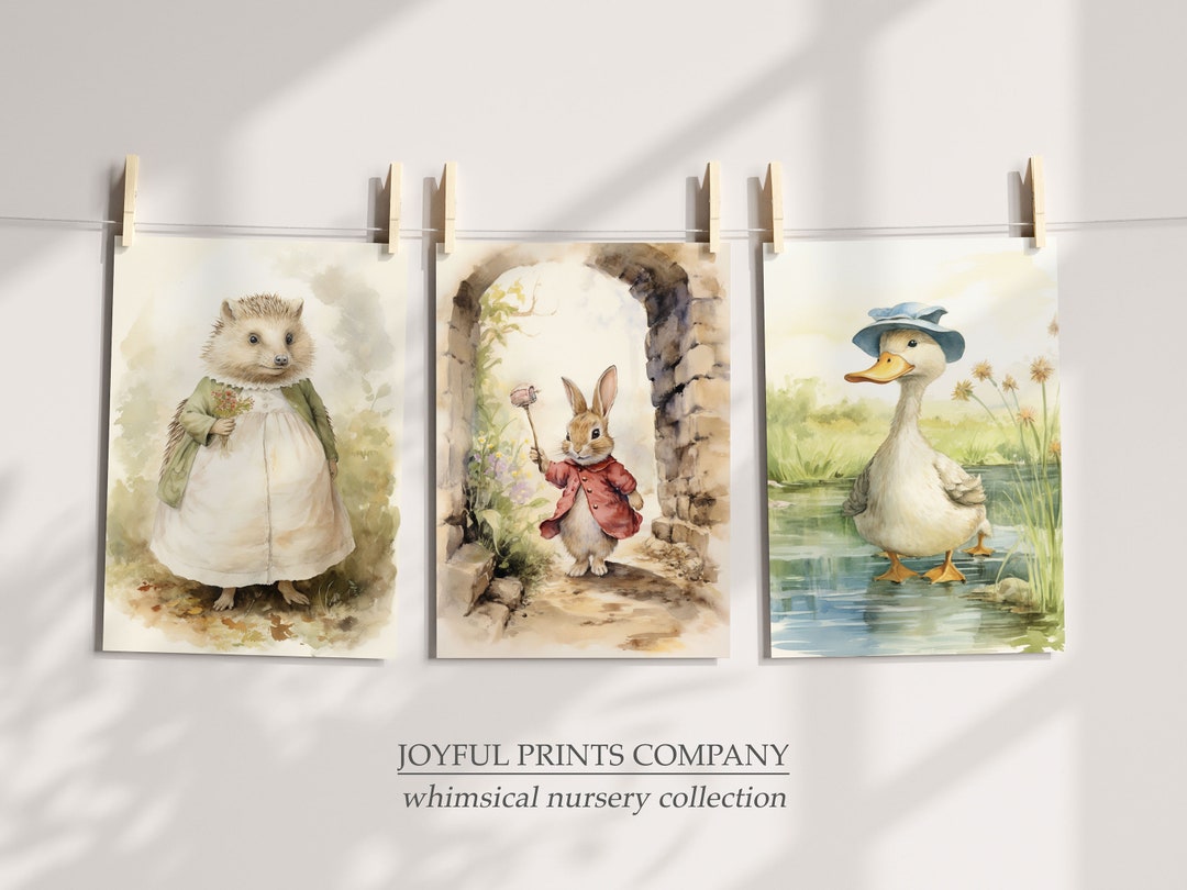 Set of 3 Beatrix Potter Nursery Art Prints Kid Wallart Prints Beatrix ...