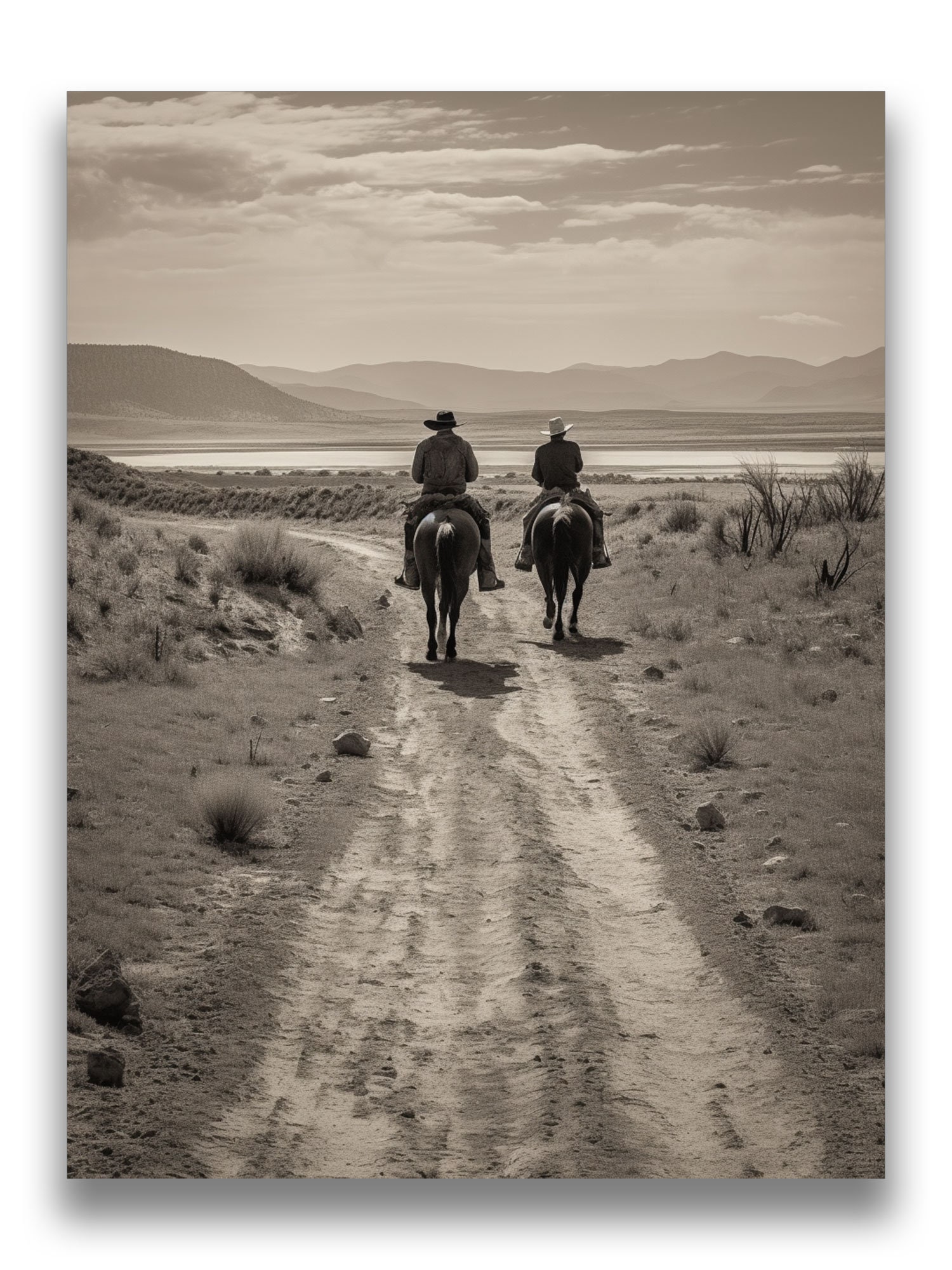 Western Cowboy Photo Print of Cowboy Riding Horse Digital Print Cowboys ...