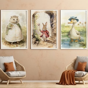 Set of 3 Beatrix Potter Nursery Art Prints Kid Wallart Prints Beatrix ...