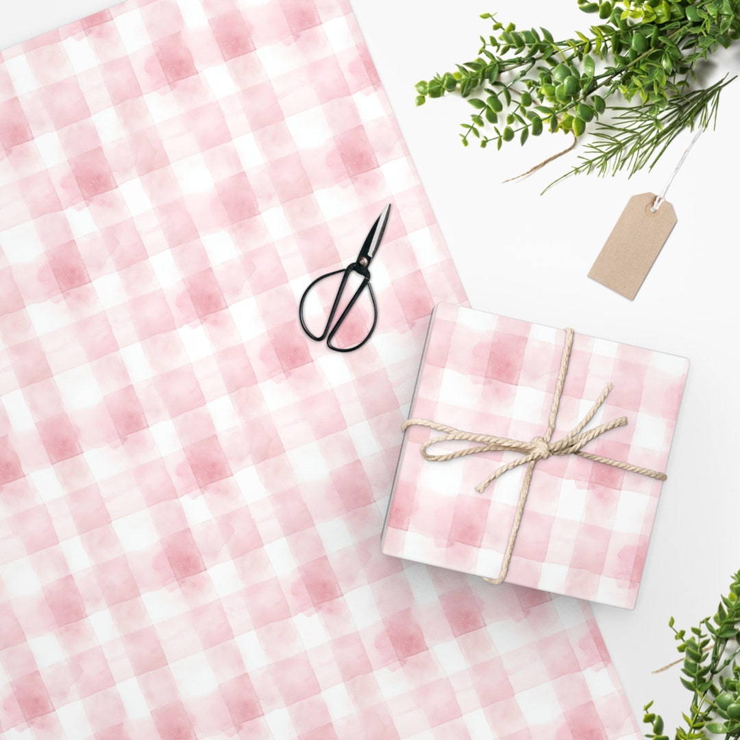 Baby Shower Gingham Wrapping Paper for Baby Shower Gift Wrap Gingham ...