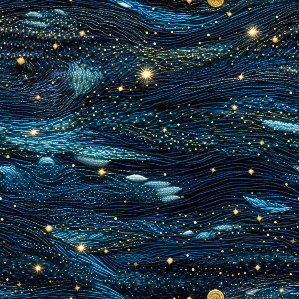 Digital Night Sky Embroidery Seamless File Set of 4 Dark Vibes - Etsy