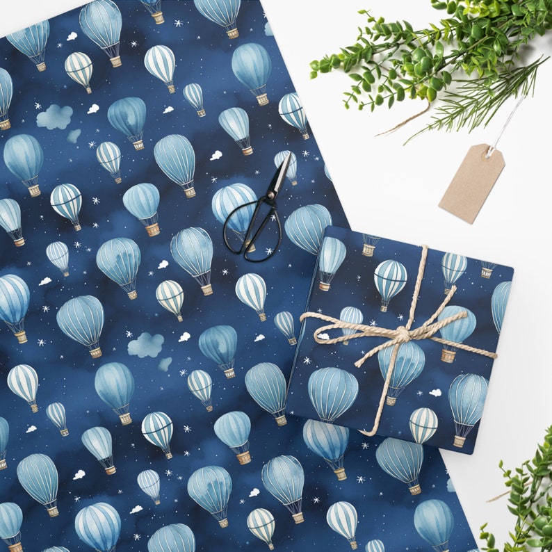 Baby Shower Hot Air Balloon Wrapping Paper for Baby Shower - Etsy