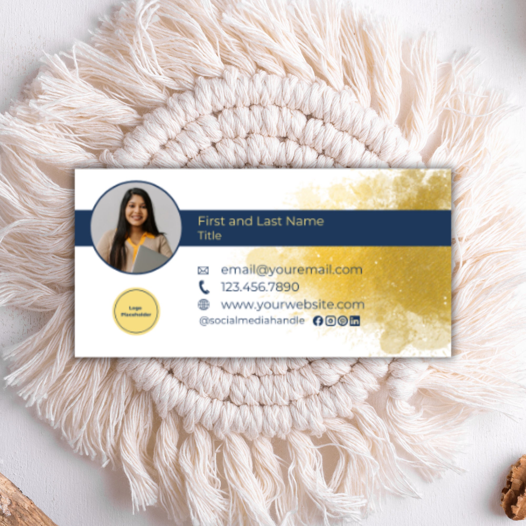 Navy Blue & Gold Email Signature Template | Small Business Email ...