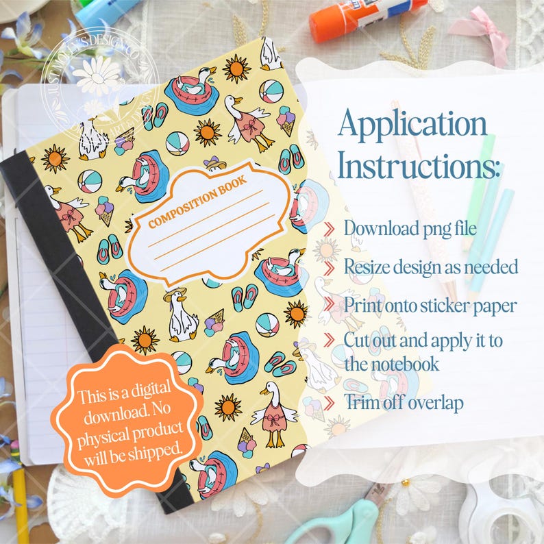 Printable Composition Notebook Cover PNG Download File Back to School ...