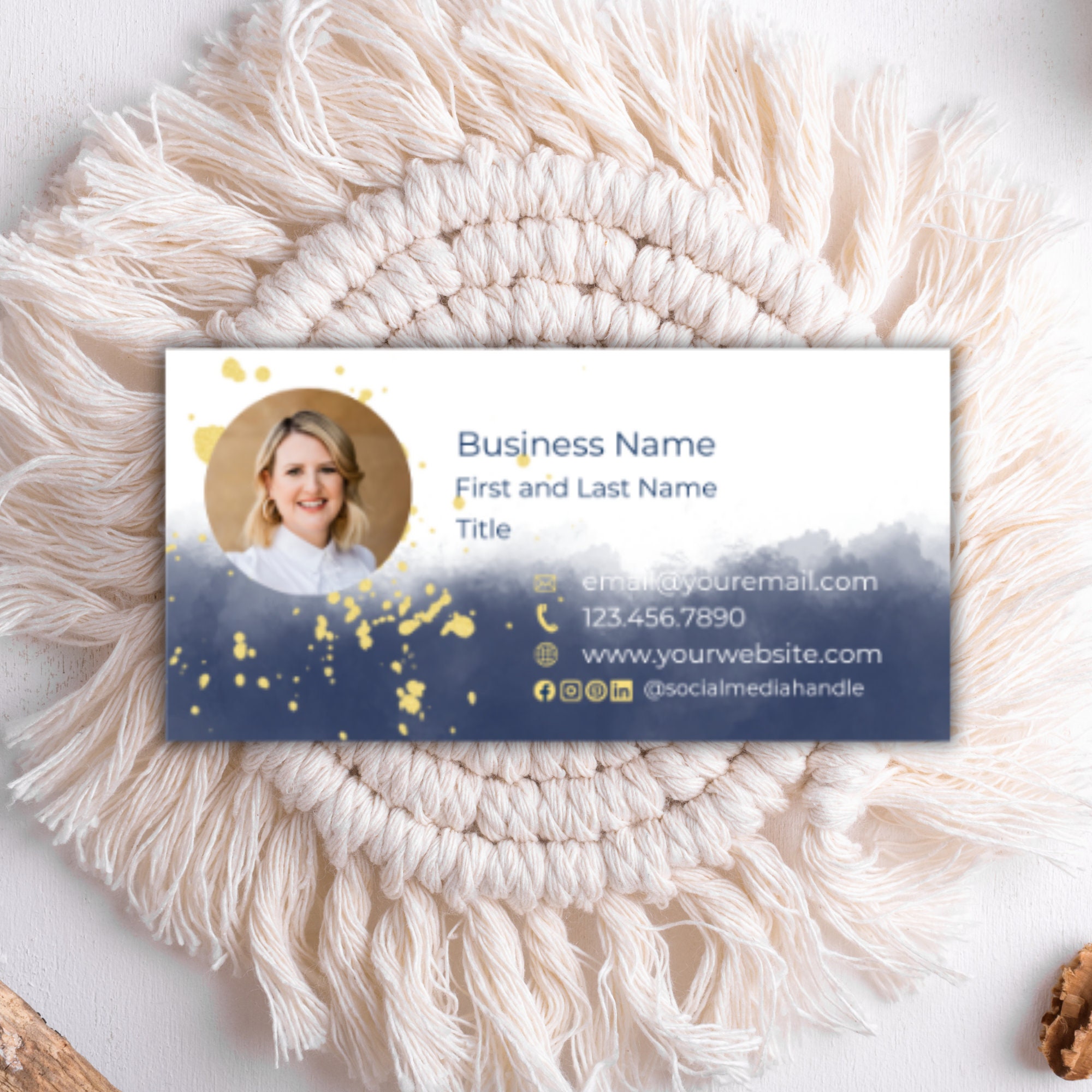 Navy Blue & Gold Email Signature Template | Small Business Email ...