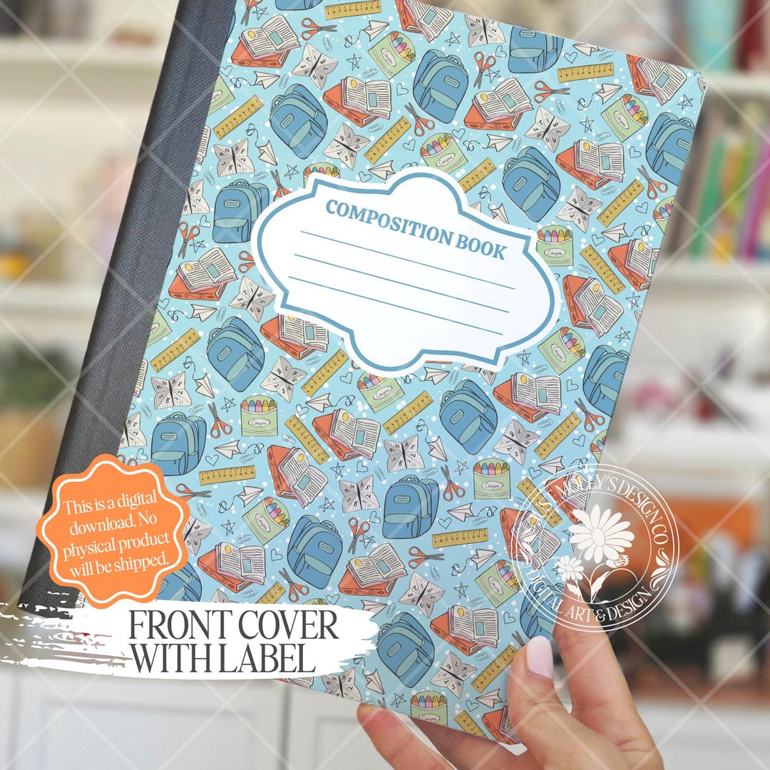 Printable Composition Notebook Cover PNG Download File Back to School ...